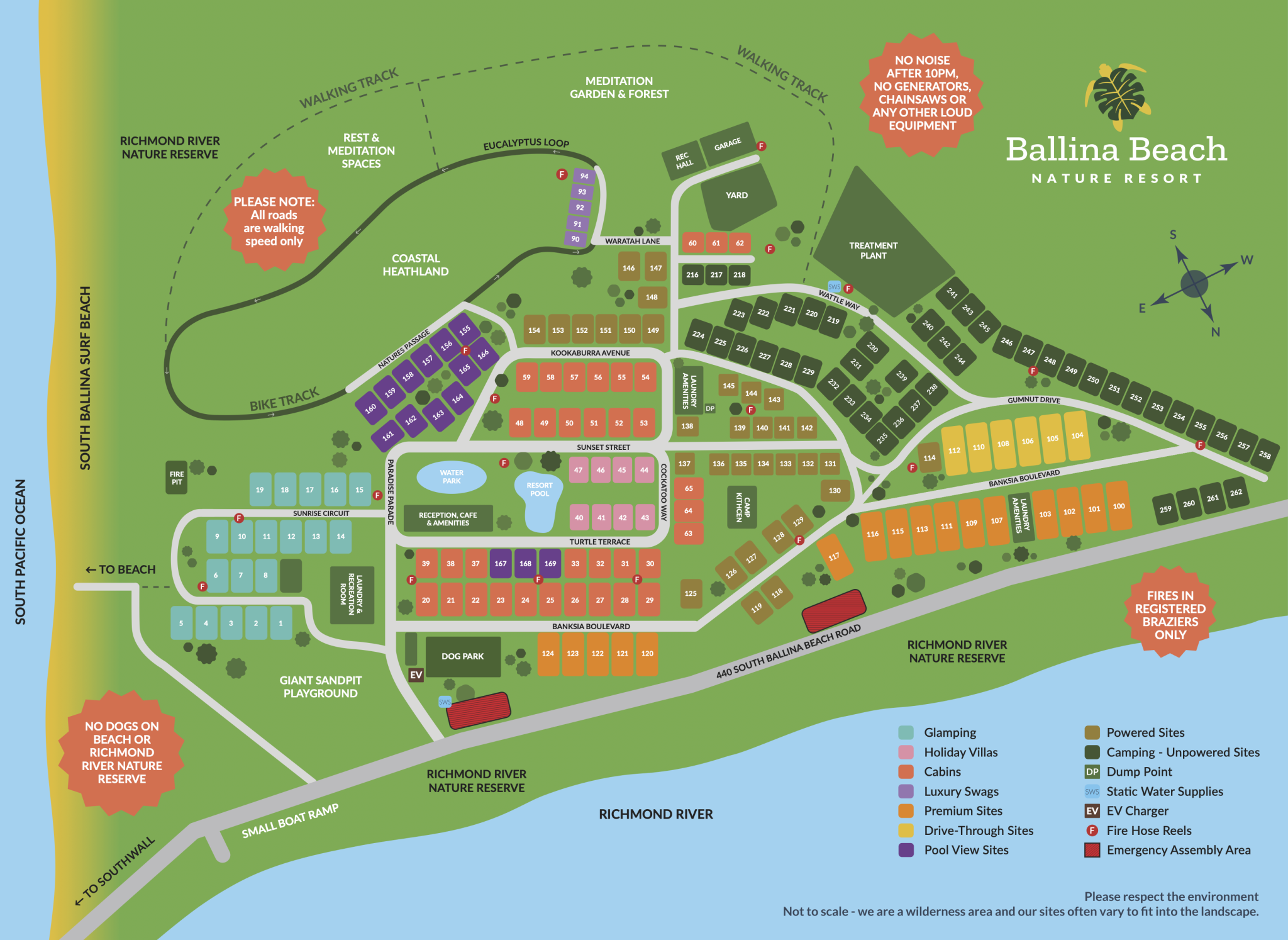 Resort Map - Ballina Beach Nature Resort